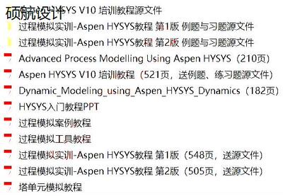 Aspen HYSYS软件学习教程从入门到精通全套资料(送源文件)