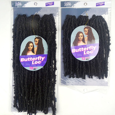 跨境crochet braids 18inch Butterfly Loc脏辫子蝴蝶曲非洲假发