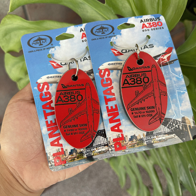 美国PLANETAGS澳洲航空澳大利亚空客A380飞机蒙皮钥匙扣行李牌747