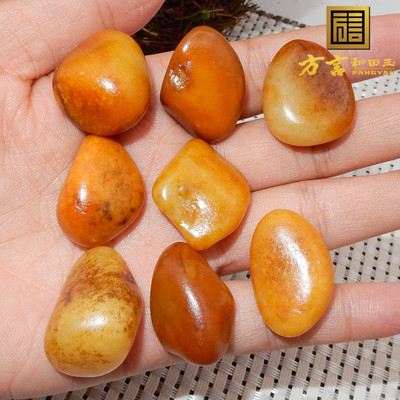 方言精品18万老熟无修磨籽料珍稀名品金包银手串羊脂玉黄沁手链F