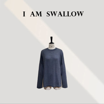 【A/M Swallow】扬子纱圆领长袖羊毛T恤W-0192#997