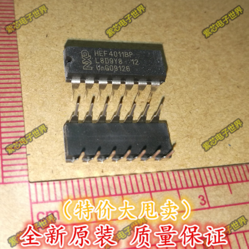 进口原装集成电路HEF4011BP CD4011四2输入端与非门 DIP-14_虎窝淘