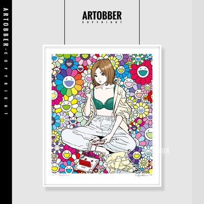 江口久志和村上隆合作潮流艺术版画客厅卧室挂画Takashi Murakami