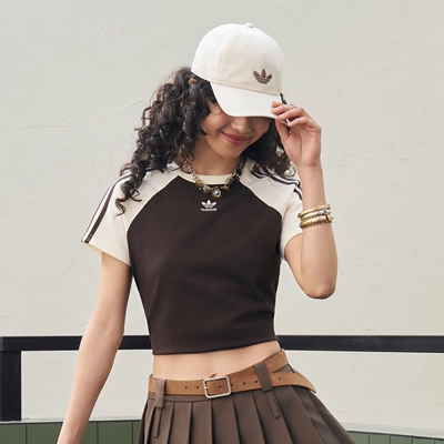 阿迪达斯三叶草女子BABY TEE 日常运动短袖T恤KU4767|KU4768