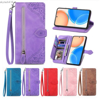 适用于夏普Sharp Aquos Wish 4/SH-52E手机套翻盖式拉链钱包款保护皮套软硅胶外壳防摔多插卡槽支架手绳高档