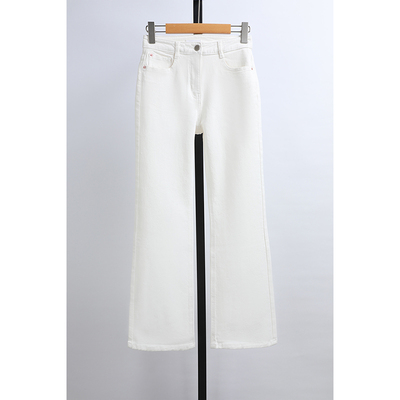韩国外贸女装中高腰直筒牛仔长裤