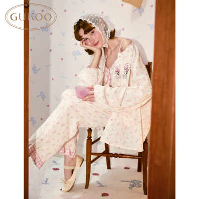 Gukoo/果壳26春新款睡衣女纯棉纱EstherBunny联名少女碎花家居服