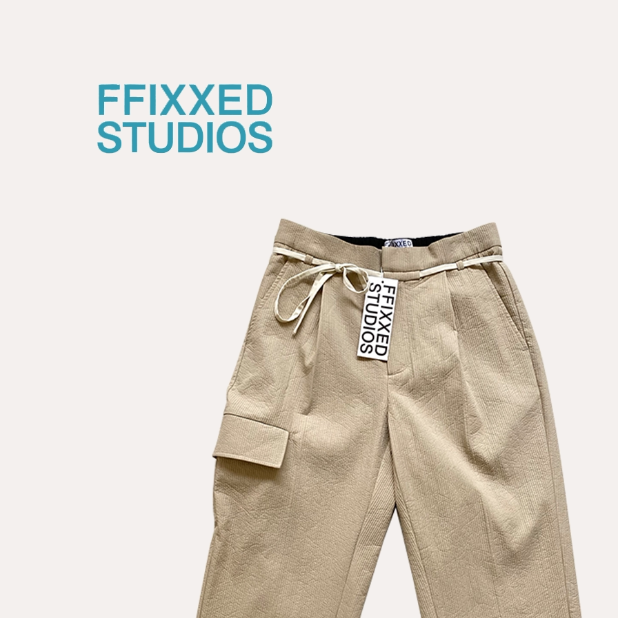 4折 SURGIR买手店 FFIXXED STUDIOS授权 浅奶咖肌理感抽绳休闲裤