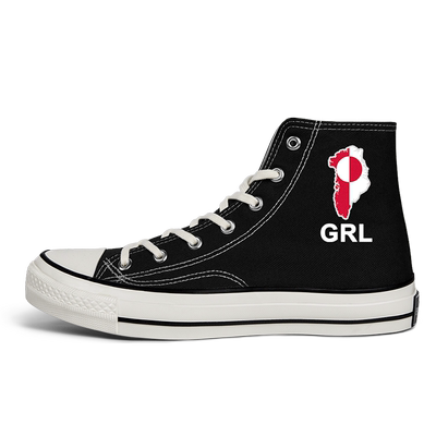 休闲风高帮帆布鞋