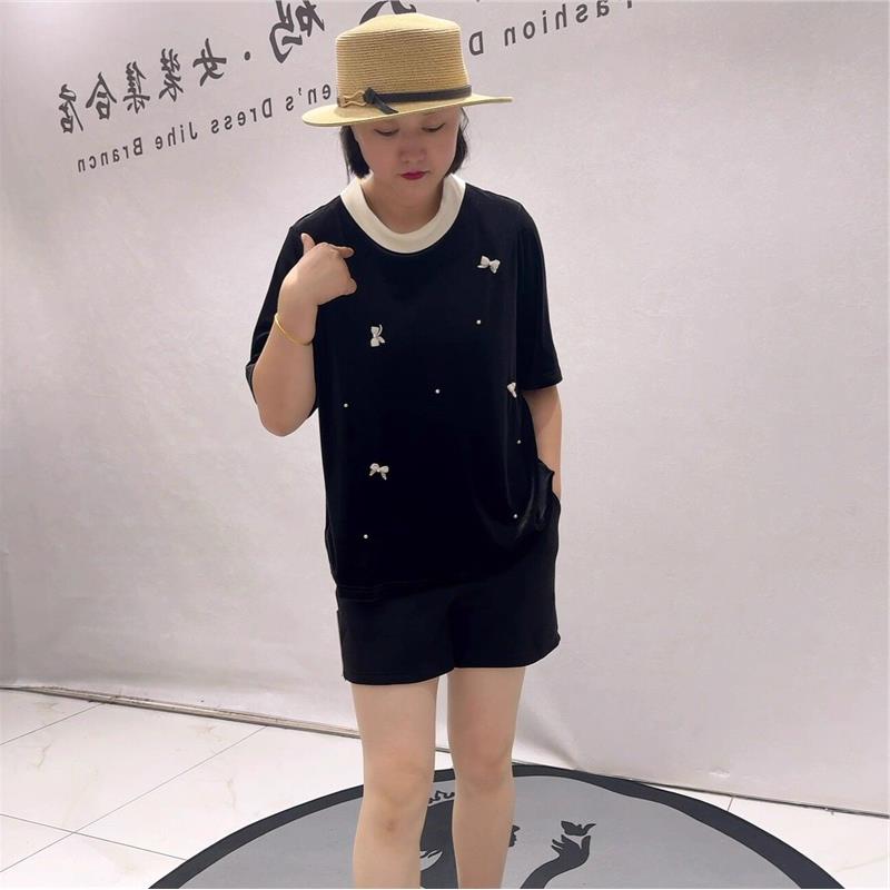 女权贵族潮流T恤6353初秋丝绒衫加肥加大码女装200斤显瘦衫上衣衫