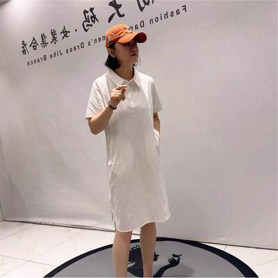 气质女权贵族时尚大码女装2026夏装裙3798速干料POLO领洋装裙潮流