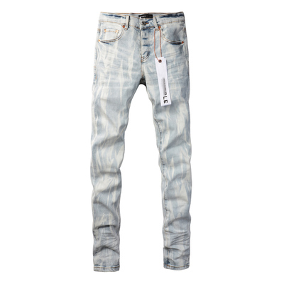 PUR jeans  pants torn jeans美式高街蓝色做旧牛仔裤子
