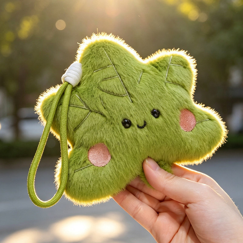 艾草叶毛绒挂件绿色树叶枫叶小号公仔玩偶布艺娃娃创意端午礼物