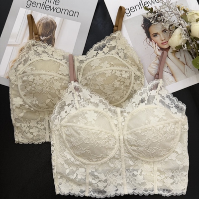 6607性感鱼骨纯欲风蕾丝内衣女吊带美背带胸垫修身显瘦防走光背心