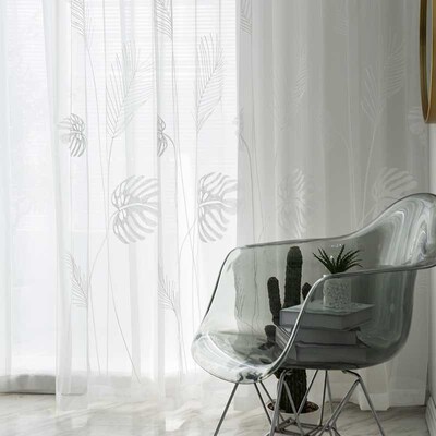 Modern Embroidered Tulle Window Curtains for Living Room Bed