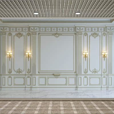 Lyavshi White Classic Wall Door Lamplight Palace Background