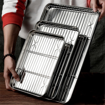 304 stainless steel Baking Tray plate bbq tray with Removabl