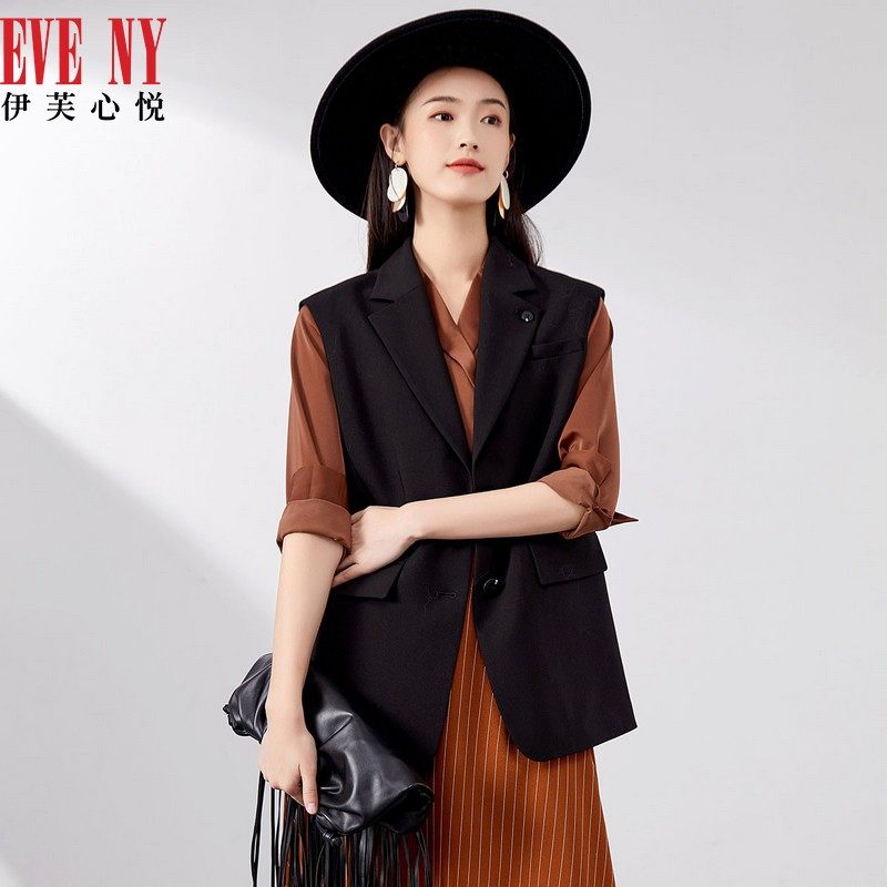 EVENY伊芙心悦春夏新款气质时尚韩版通勤百搭马甲西装外套女_虎窝淘