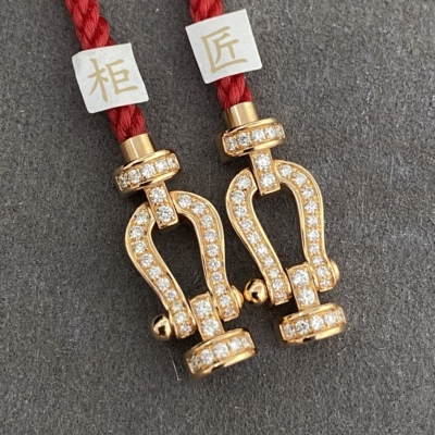 18k金马蹄扣手链真金真钻