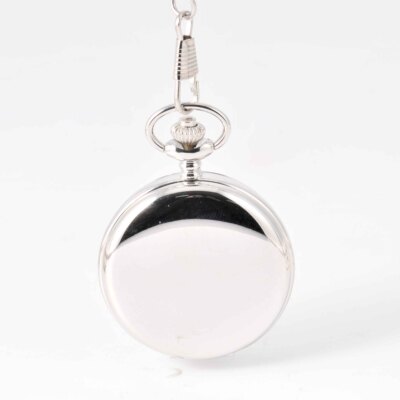 银色两面光机械挂表 罗马刻度项链怀表8946