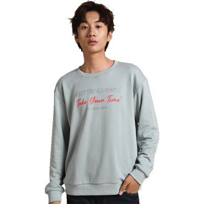 ERQ圆领字母印话套头宽松卫衣