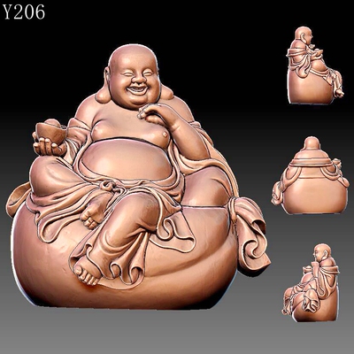 Y206坐式元宝595雕刻图三维立体四轴浮雕图圆雕图3dstl
