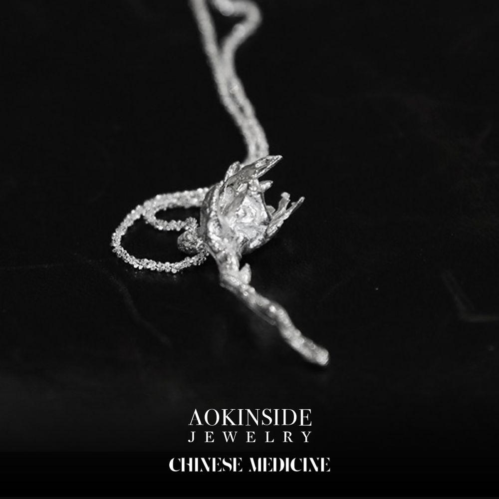 AOKINSIDE凛空花项链小众原创设计925纯银吊坠男女气质花瓣_虎窝淘