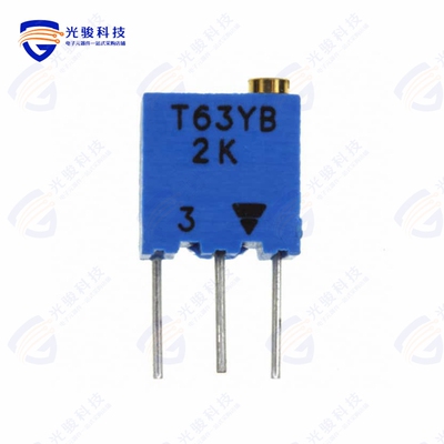T63YB202KT20《TRIMMER 2K OHM 0.25W PC PIN TOP》