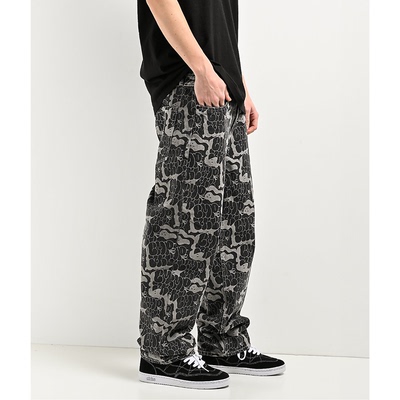 男女同款幽灵泡泡滑板阔腿牛仔裤