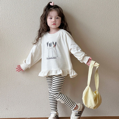 女童套装春秋2025新款洋气衣服儿童韩版裤子女宝宝春装卫衣两件套
