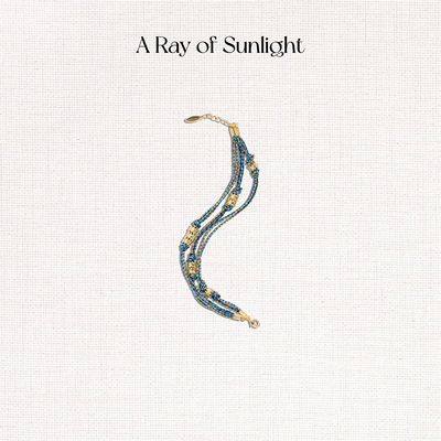 A Ray of Sunligh新品埃及系列沙漠绿洲编织手链金属肌理百搭叠戴