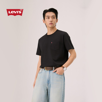 男士美式休闲口袋短袖T恤