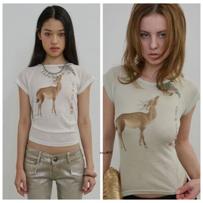 特价韩国代购SCULPTOR26夏Zen Deer Tee 禅鹿T恤2色