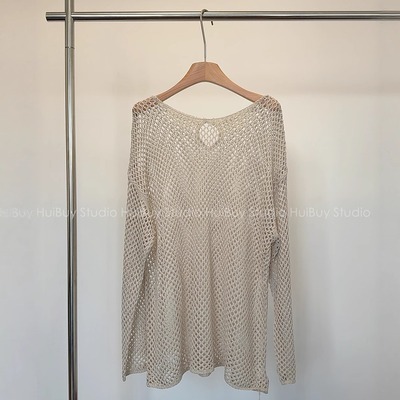 【会buy实拍】高级感重工镂空长袖针织衫中长款上衣防晒罩衫女夏