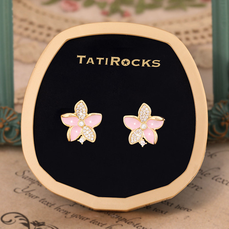 丹麦【设计师】Tatirocks满钻花朵耳钉高级感轻奢女珍玩摆件耳环