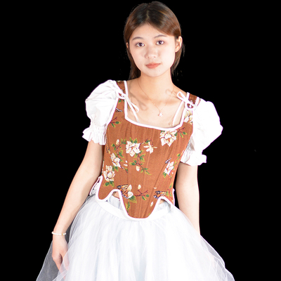 新款系带一字领夏季腰封及腹法式