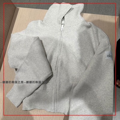 韩国代购ALO Scholar knit 针织短款拉链夹克毛衣外套 短裙 套装