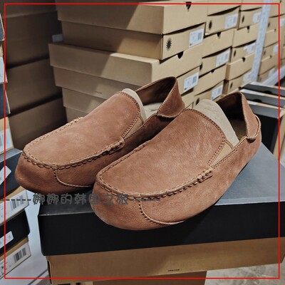 韩国代购UGG 男款 平底鞋休闲一脚蹬懒人鞋豆豆鞋乐福鞋1108189