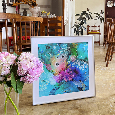 ins风客厅餐厅抽象花卉装饰画