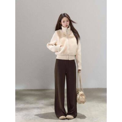 2一针AST小野PRC毛莓毛织拼接外颗套女2级5年秋冬时尚高0感小众韩