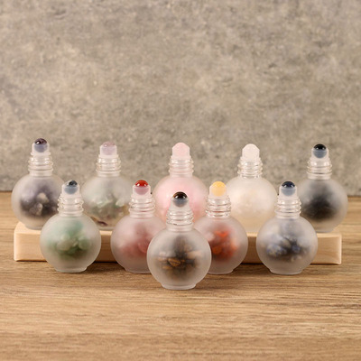 20ml竹制球形滚珠瓶天然玉石滚珠头精油分装瓶走珠瓶可定制logo