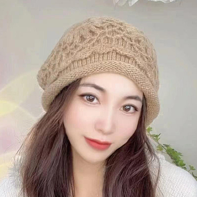 秋冬双层针织毛线帽百搭加厚保暖防寒包头帽堆堆帽2025新款帽子女