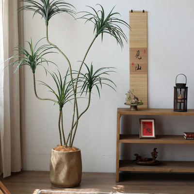 仿真龙血树酒店大堂大厅软装饰