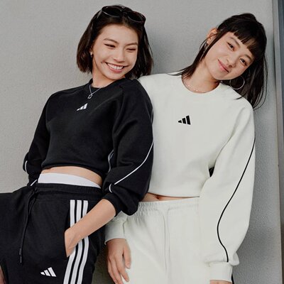 阿迪达斯女圆领针织宽松舒适运动休闲套头卫衣 KC0013 KB7601