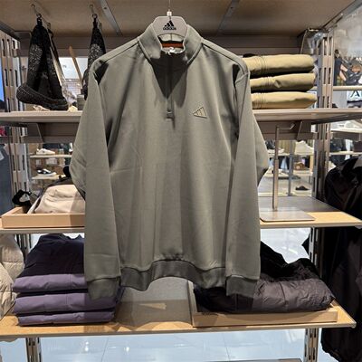 阿迪达斯26款男子卫衣华夫格半拉链运动休闲套头衫KR2554 KR2553