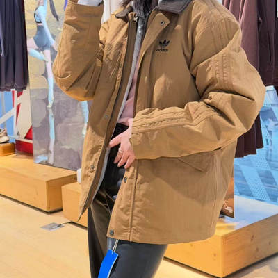 阿迪达斯三叶草复古三合一工装风运动棉服外套 KW1240 KW1241