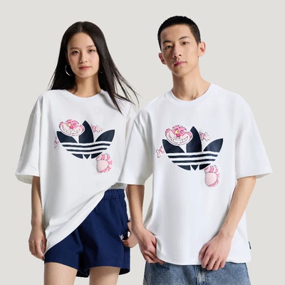 阿迪达斯三叶草男女短袖情侣款2026运动T恤KY8305 KY8306 KX5312