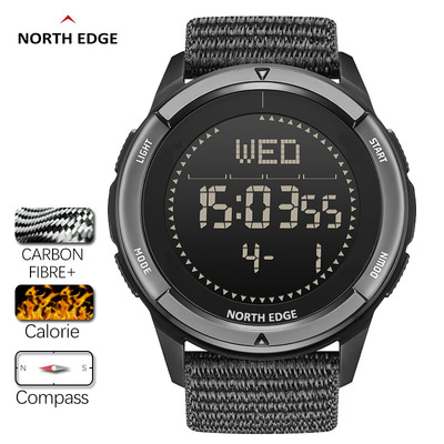 Sports Digital Watch Compass Waterproof Carbon Fiber Men