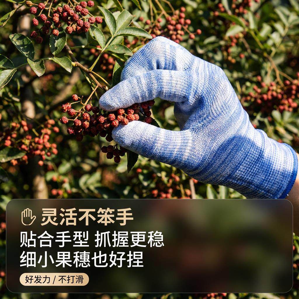 摘花椒专用手套防割防刺防扎耐磨耐用园艺透气轻薄不闷手劳保涂掌