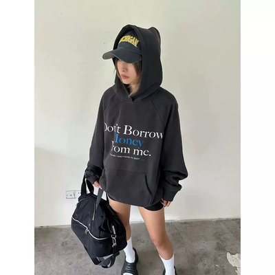 重磅 SKPN秋冬新品标语美式卫衣宽松男女外套加绒连帽ins情侣帽衫